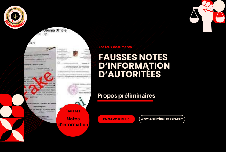 FAUSSES NOTES D’INFORMATION D’AUTORITÉES - Centurion cabinet d ...